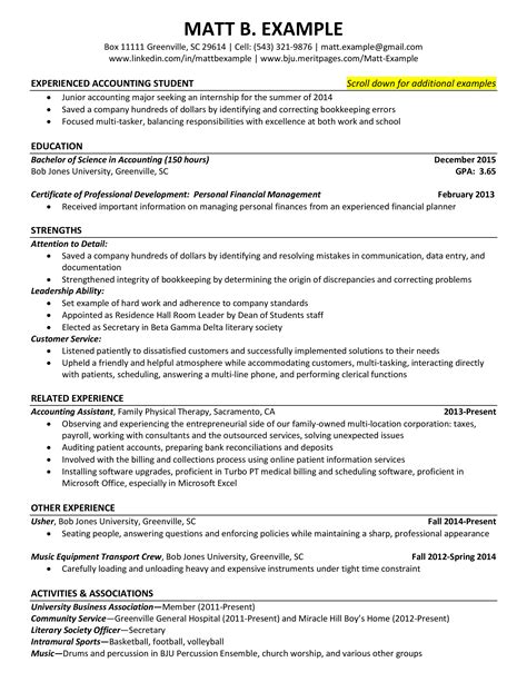 Télécharger Gratuit Junior Accountant Student Resume