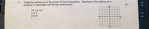 Solved Graph The Solution Set To The System Of Linear Chegg Com