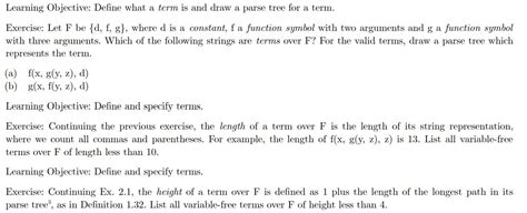 Solved Learning Objective Define What A Term Is And Draw A