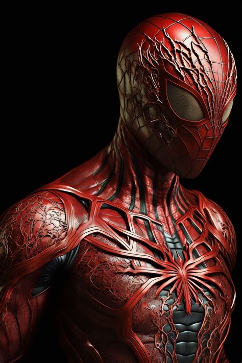 Stunning Spider Man In Red Leather Suit • Promptden