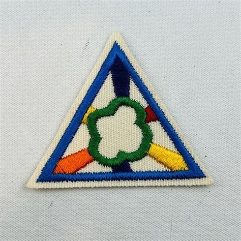 Vintage Brownie Try Its Girl Scout Ways Badge Triangle Patch 1980s Girl