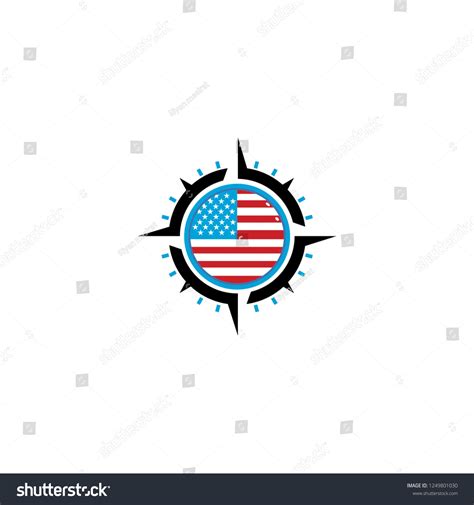 Inspirational Logo Design Flag Compass Stock Vector Royalty Free