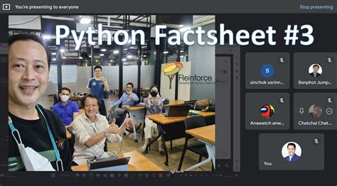 นักเรียน Python Factsheet รุ่น 3 มีเรียนกันทั้งแบบ Sit In ที่สีลม และ Live Online คลาสนี้มีทั้ง
