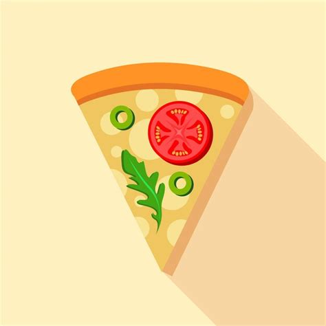 Premium Vector Vegetarian Pizza Tomatoes And Basil Icon Flat