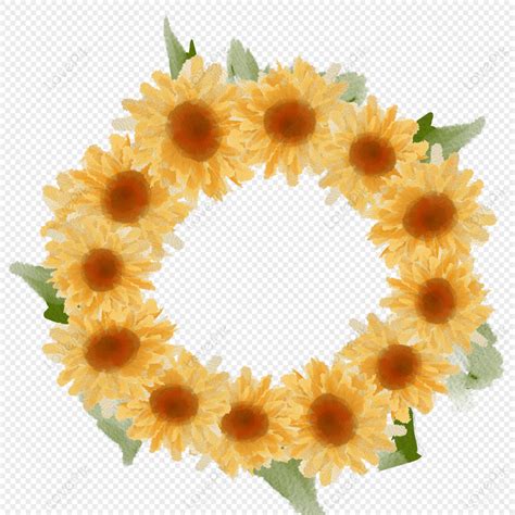 해바라기 화환 Png 일러스트 무료 다운로드 Lovepik