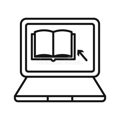 Online Library Icon Black Line Art Vector Stock Vector Illustration