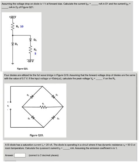 Solved Assuming The Voltage Drop On The Diode Is 1 V At Forward Bias Calculate The Current Ip1