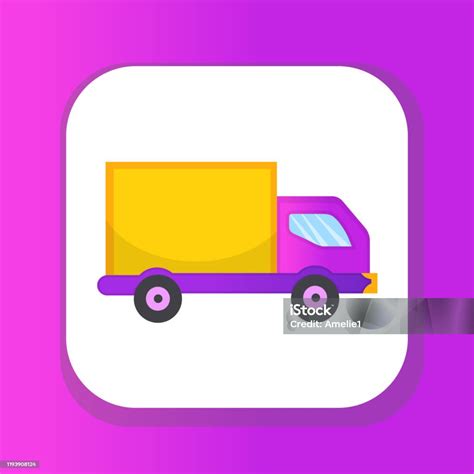 Levering Truck Icoon Platte Stijl Vrachtwagen Voor Levering Van