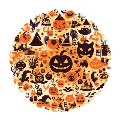 Halloween Jack O Linterna Círculo Dibujos Animados Png Víspera De