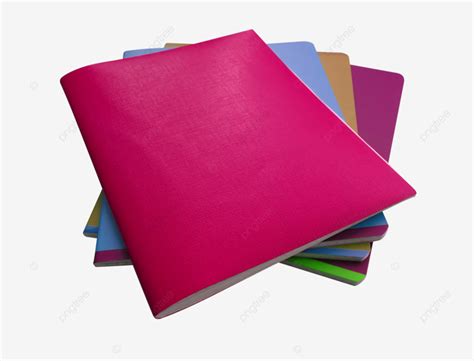 Notebooks Isolated Colorful Stacked Workbook Closeup Writing PNG Transparent Image And