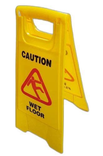 Rectangular Yellow Caution Wet Floor For Industrial Dimension 20x10