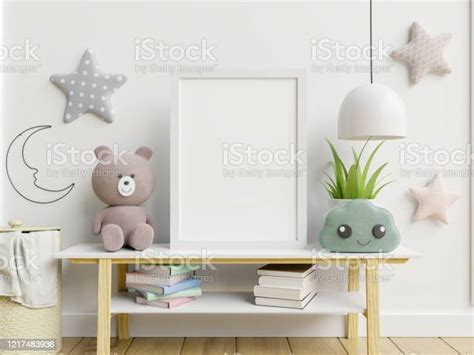 어린이 방 어린이 방 보육 모형에서 포스터 프레임을 조롱합니다 0명에 대한 스톡 사진 및 기타 이미지 0명 3차원 형태 가구 Istock