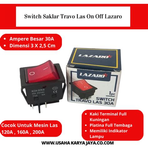 Jual Switch Saklar Mesin La On Off Pin Kaki A Merah Lazaro Original Trafo Las Saklar Power