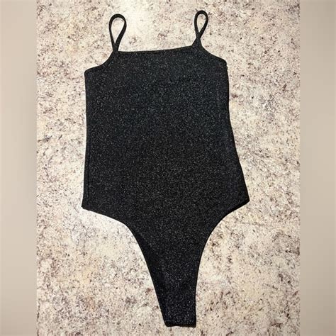 Tops Sparkly Black Bodysuit Poshmark