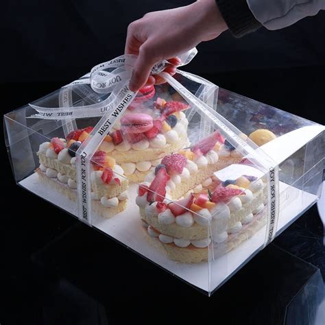 Clear Rectangle Cake Boxes 10 Sets 15x115x4 In Etsy