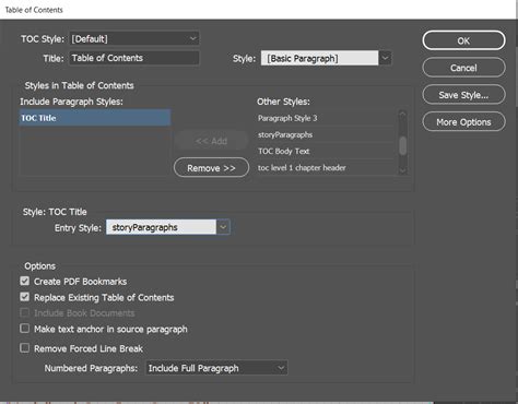 Solved Indesign Toc Wont Set The Toc Content To A Style Adobe