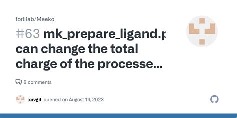 Mk Prepare Ligand Py Can Change The Total Charge Of The Processed Molecule Issue 63
