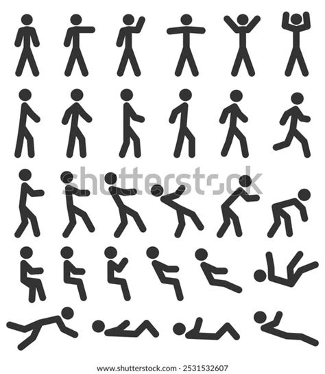Collection Man Icons People Silhouettes Various Stock Vector Royalty