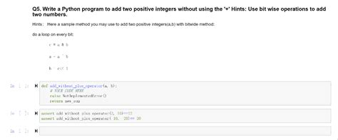 Solved Q5 Write A Python Program To Add Two Positive Chegg Com