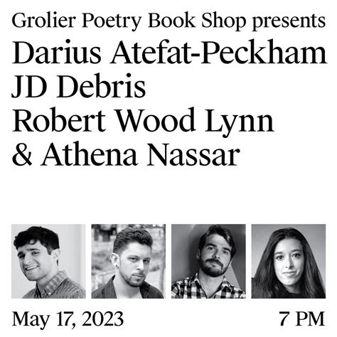 Darius Atefat Peckham Jd Debris Robert Wood Lynn And Athena Nassar Reading In Person Sign Up