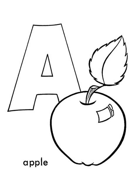 tranh tô màu chữ a Apple coloring pages Abc coloring pages