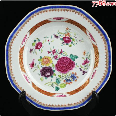 海外回流清中细路粉彩牡丹花卉描金赏盘特价 旧铜器 欧宝藏品7788收藏 收藏热线