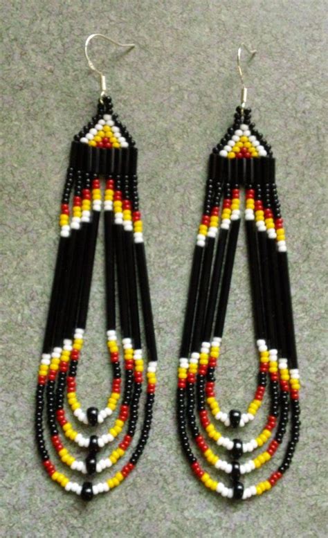 Native American Beaded Earrings Patterns Free Web Fringe Earrings