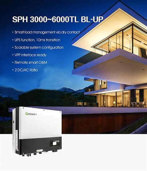 Growatt 3kw 368kw 4kw 46kw 5kw 6kw Hybrid Home Solar Inverters