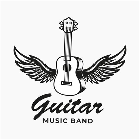 Premium Vector Vintage Retro Guitar Wings Music Logo Design Vector