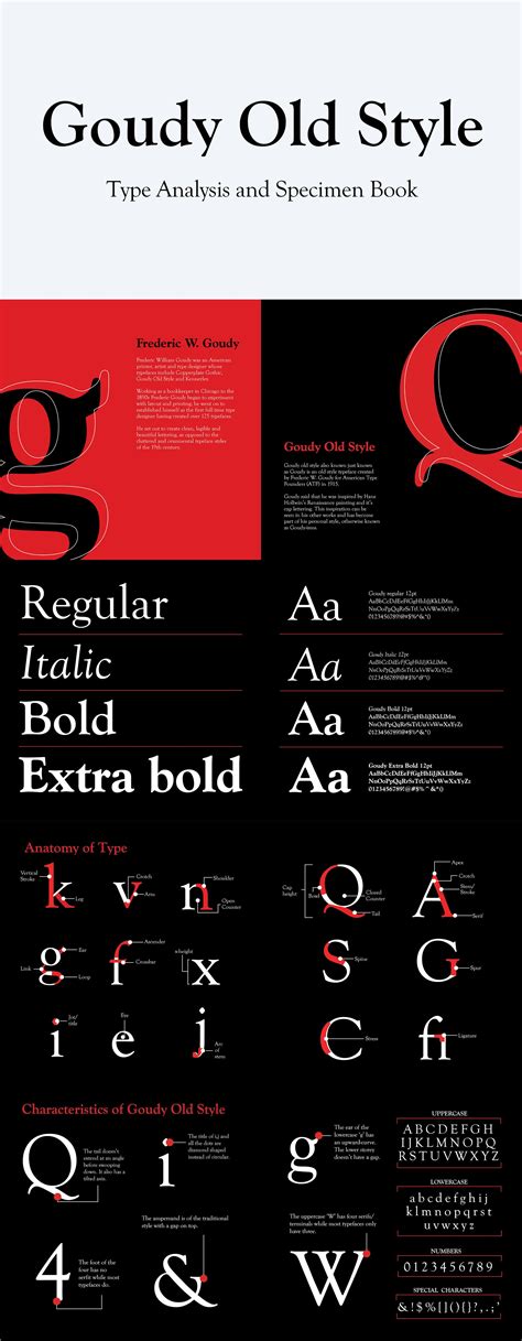 Goudy Old Style Type Specimen Book On Behance Print Design Typography