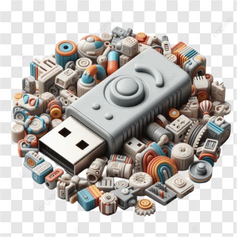 투명한 배경에 있는 Usb 플래시 드라이브의 3d 사진 Usb 플래시 드라이브의 3d 사진 투명한 배경에 있는 Usb 플래시