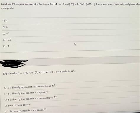 Solved Let A And B Be Square Matrices Of Order Such That Chegg