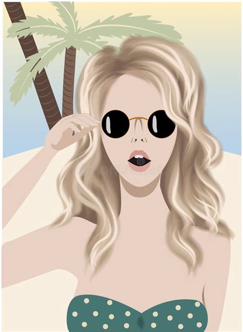 Hipster Girl In Round Glasses Stock Vector Illustration Of Cartoon