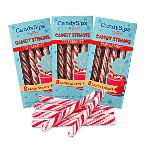 Candysips Gilliam Peppermint Candy Straws Pack Of 3