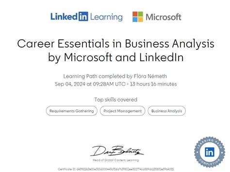 Flóra Németh On Linkedin Businessanalysis Learningjourney Microsoft Linkedinlearning