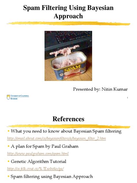 spam filtering using bayesian approach presented by nitin kumar pdf