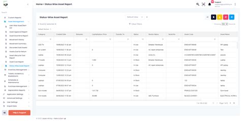 How To Create Status Wise Asset Report