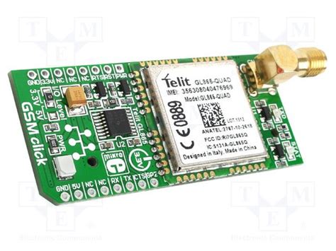 Gsm Click Mikroe Click Board Telit Gl865 Quad Prototype Board Gsm