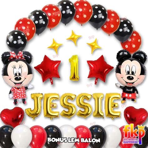 Promo Paket Dekorasi Mickey Minnie Ulang Tahun 1 Dekor Balon Ultah