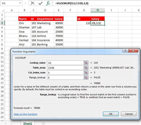 VLOOKUP Formula In Excel With Example PDF VLOOKUP Tutorial