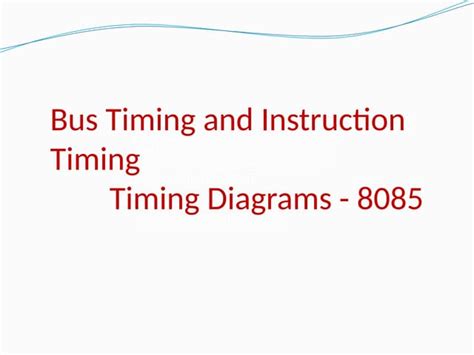 Timing Diagram 8085 Microprocessor Ppt
