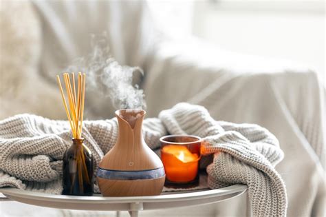 Lampe Diffuseur D Huile D Arôme Avec L élément Tricoté Du Parfum De
