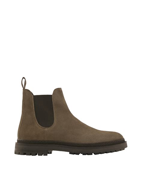 Split Suede Chelsea Ankle Boots · Mink Brown · Shoes Massimo Dutti