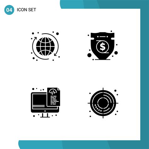 Universal Icon Symbols Group Of Modern Solid Glyphs Of Global