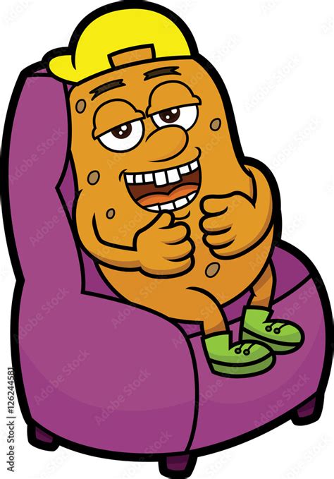 Couch Potato Cartoon Illustration Stock Vector Adobe Stock