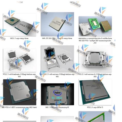 17 Sets Of Cpu 3d Models 3d Drawings Computer Motherboard Central