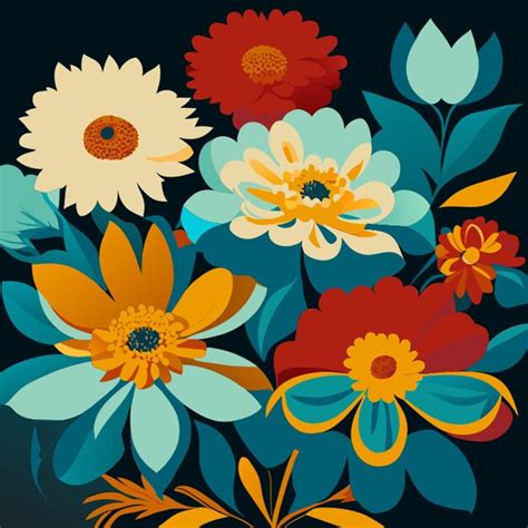 Premium Vector Realistic Flower Patterns Vector Illustration