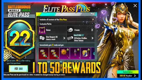 M22 Royal Pass 1 To 50 Rewards First Look Rp Adventure Bgmi Youtube