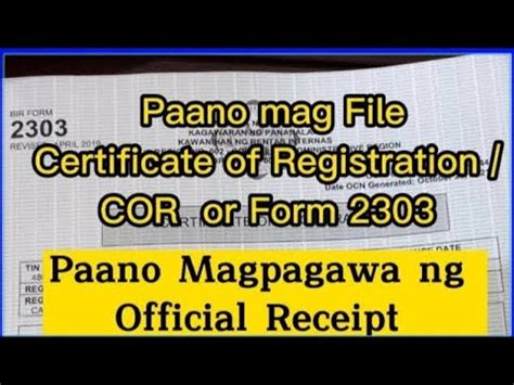 PAANO MAG FILE NG BIR COR 2303 PARA SA MGA ONLINE SELLER