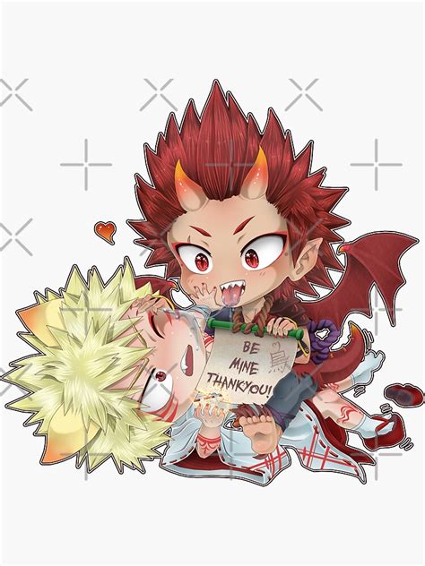 Hero Academia Kirishima Eijirou Bakugou Katsuki Kitsune Dragon Chibi